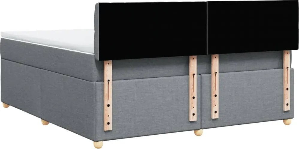 Box spring postel s matrací světle šedá 180 x 200 cm textil 3286766