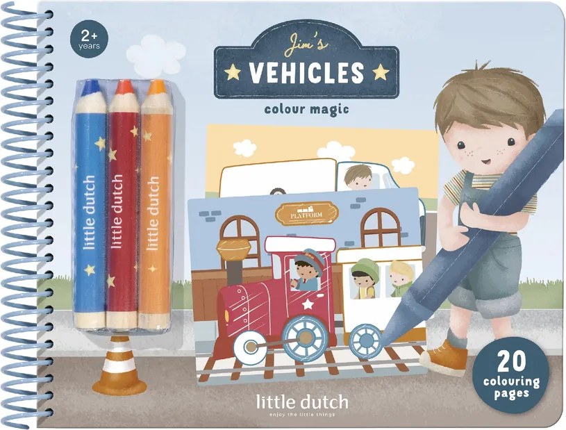 Little Dutch Omalovánky s pastelkami Doprava Jim