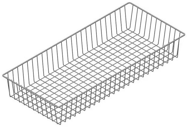 Drátěný policový koš ELEMENT SYSTEM, 800 x 350 mm, šedý