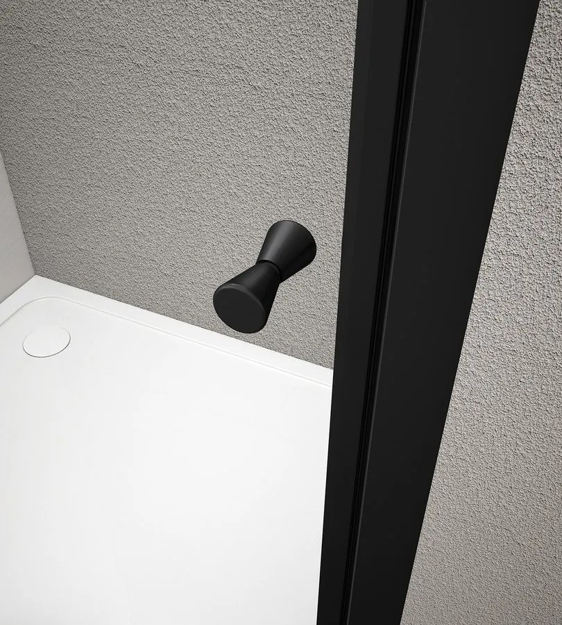 Aqualine Aqualine, AGGA BLACK čtvercová sprchová zástěna 800x800mm, čiré sklo, BLF808