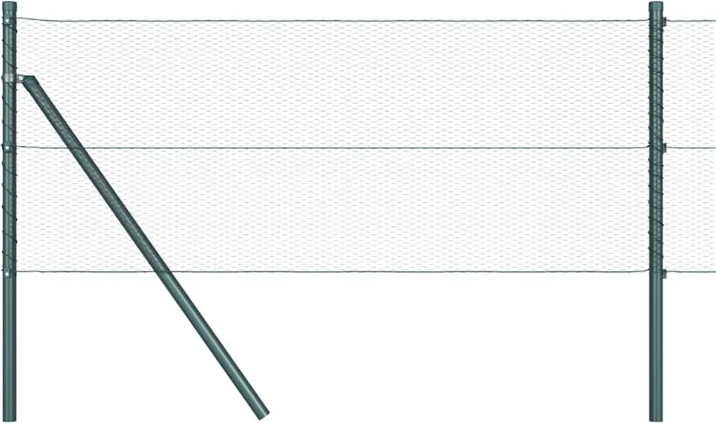 Hexagonální kotvení plotu 100 x 0,5 m Ocel potažená PVC Zelená 3352732