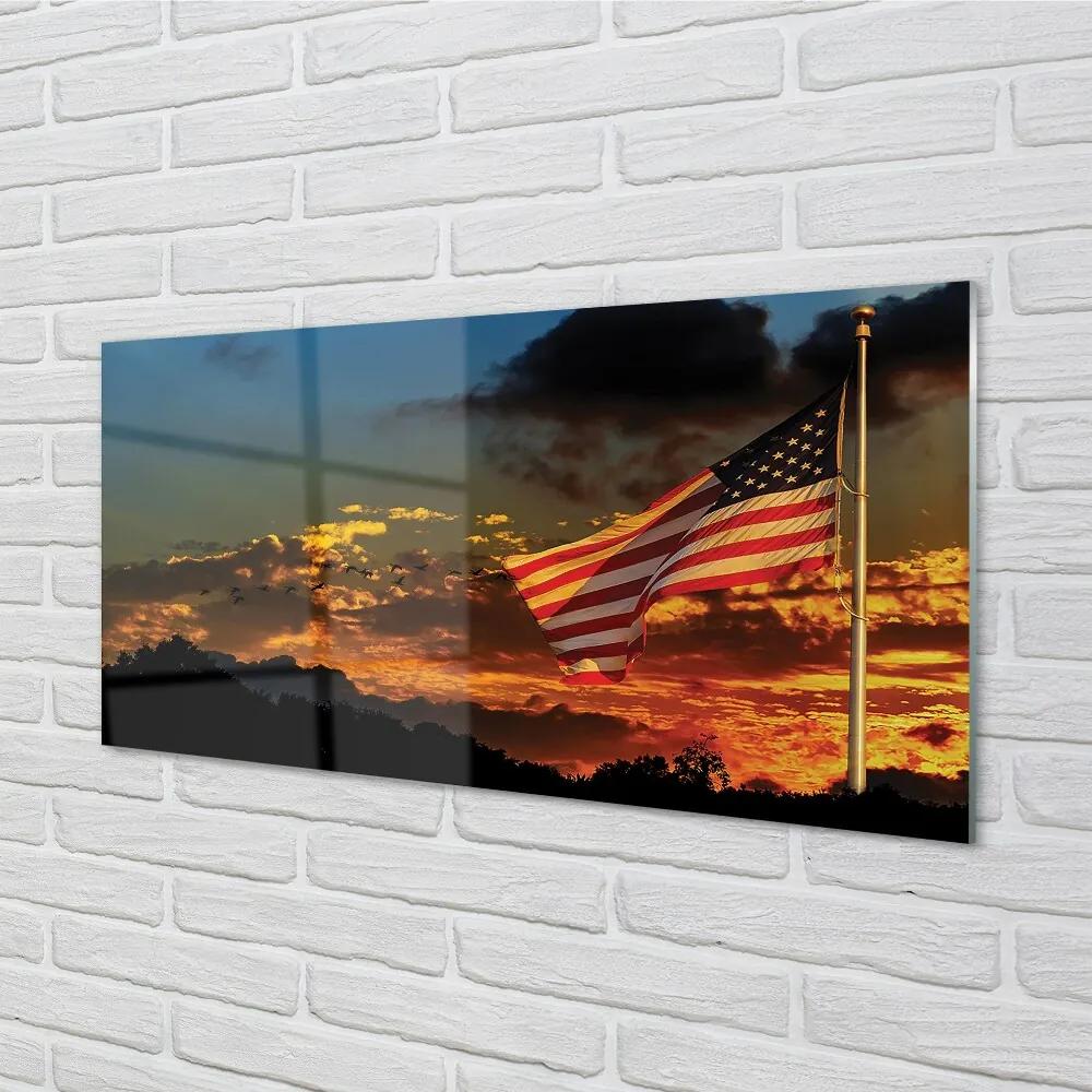 Obraz na skle Vlajka USA 100x50 cm