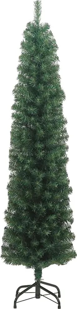 Úzký umělý vánoční stromek se stojanem zelený 180 cm PVC 320950