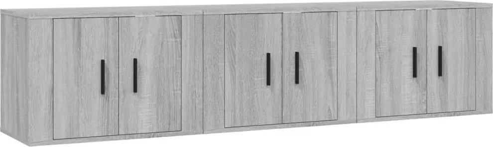 Nástěnné TV skříňky 3 ks šedé sonoma 57 x 34,5 x 40 cm 3188348
