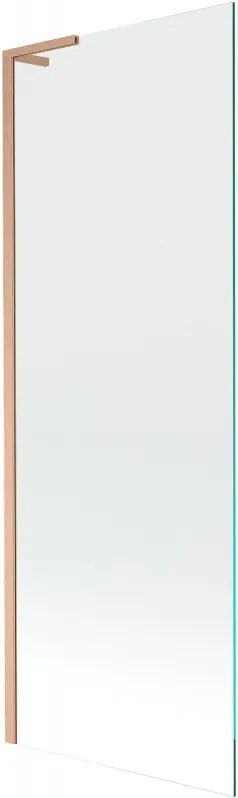 Mexen Next L, 1-křídlová vanová zástěna 70 x 150 cm, 6mm čiré sklo, měděný profil, 895-070-000-03-00-65