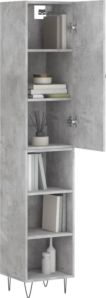 Skříň highboard betonově šedá 34,5x34x180 cm kompozitní dřevo 3199013