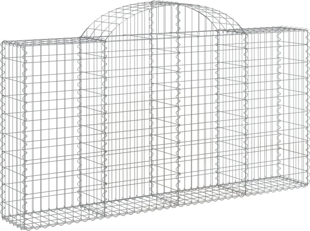 Klenuté gabionové koše 11ks 200x30x100/120cm pozinkované železo 3146119