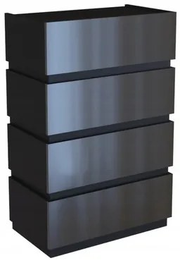 Variabilní komoda TESS 4 šuplata černá lesklá