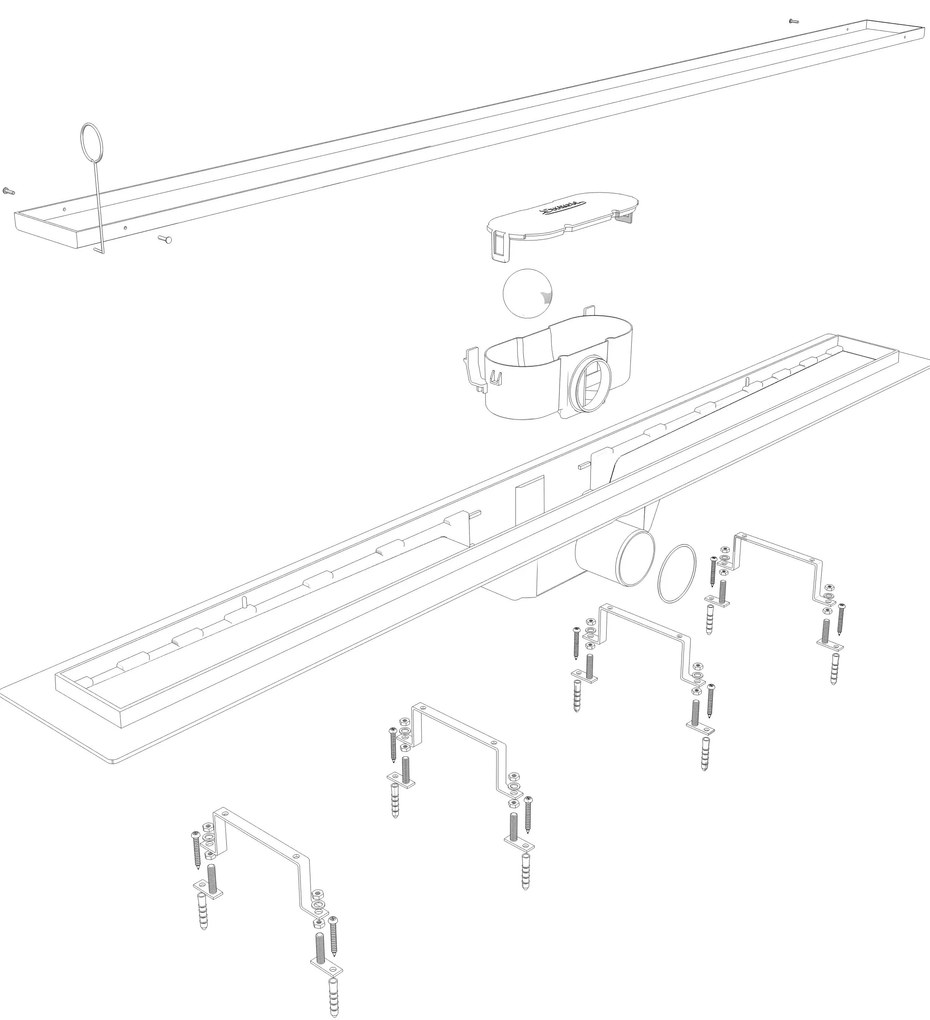 HOPA Odtokový žlab STANDARDline BLACK Rozměr A - 80 cm, Varianta roštu - Harmony - OLPZLABST79BH