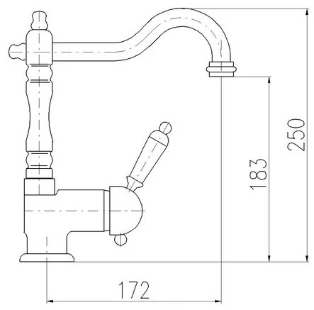 Slezák Rav Labe stará mosaz dřezová baterie L508.0/8SM