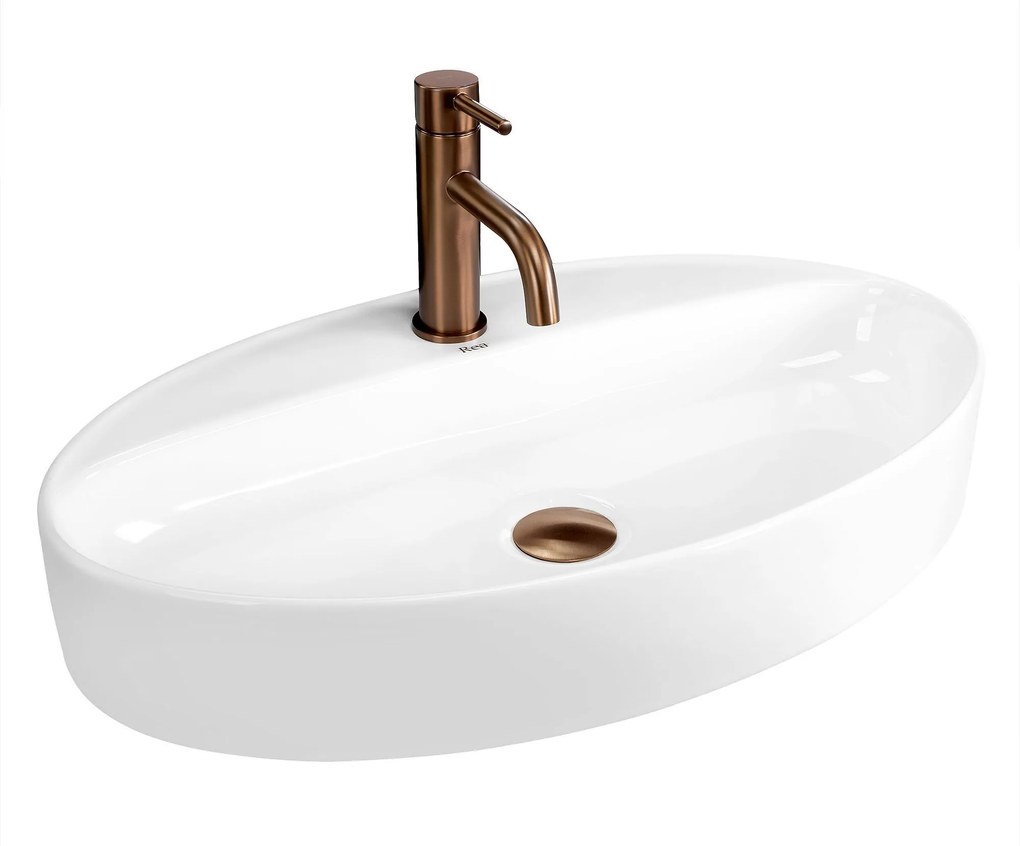 Rea Nastazja, umyvadlo na desku 610x375x105 mm, bílá lesklá, REA-U6359