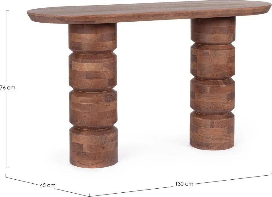 Konzolový stolek z mangového dřeva v tmavě přírodní barvě 45x130 cm Cortez – Bizzotto