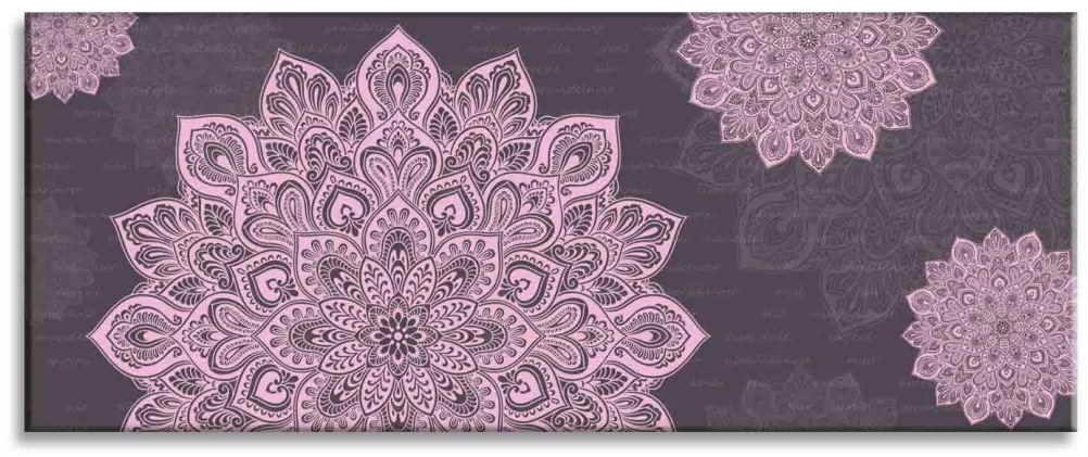 Jednodílný obraz mandala růžová Velikost (šířka x výška): 100x40 cm