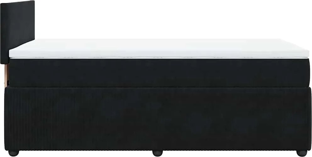 Box spring postel s matrací černá 90x190 cm samet 3289910