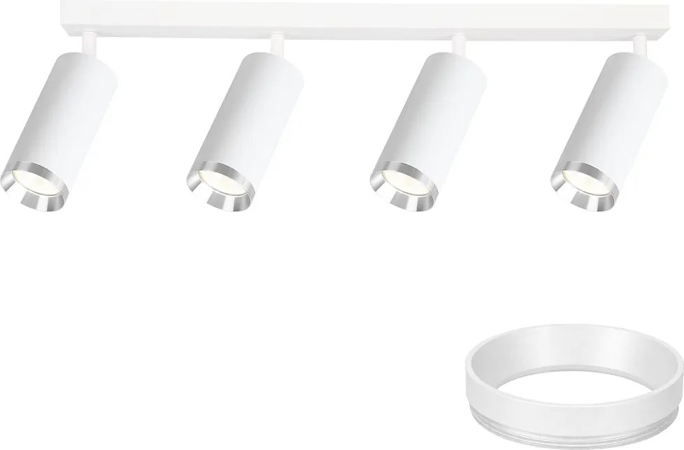 Bodové svítidlo Mica, 4x bílé/chromové kovové stínítko, w