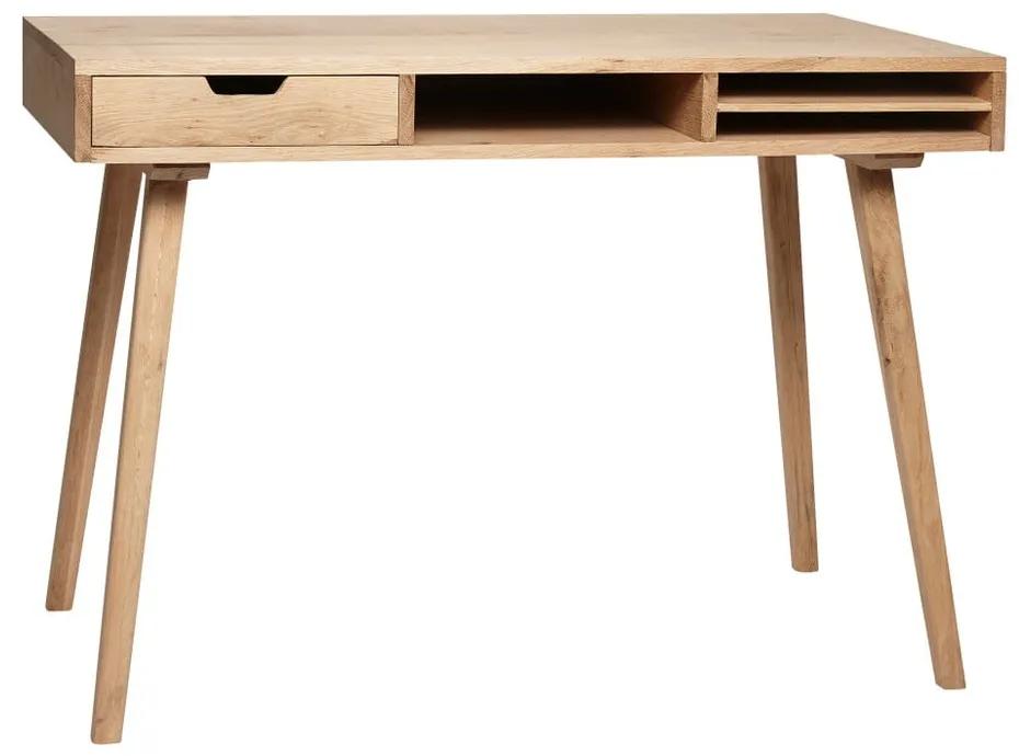Pracovní stůl z dubového dřeva se zásuvkou Hübsch Keld