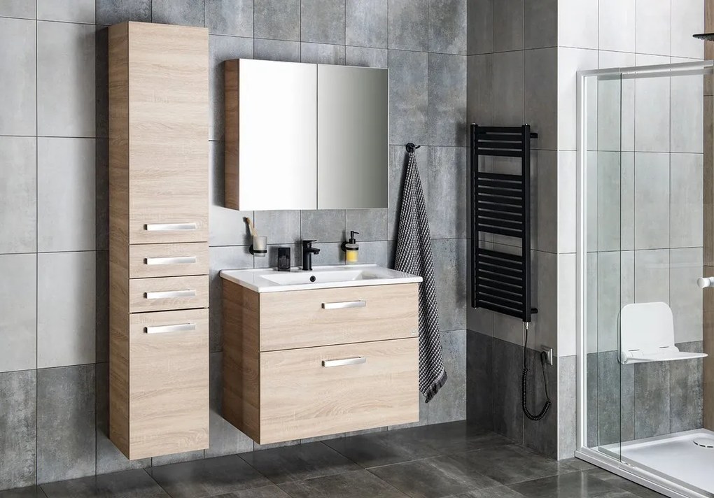 Aqualine Aqualine, VEGA Skříňka vysoká 35x184x31cm, dub platin, VG985