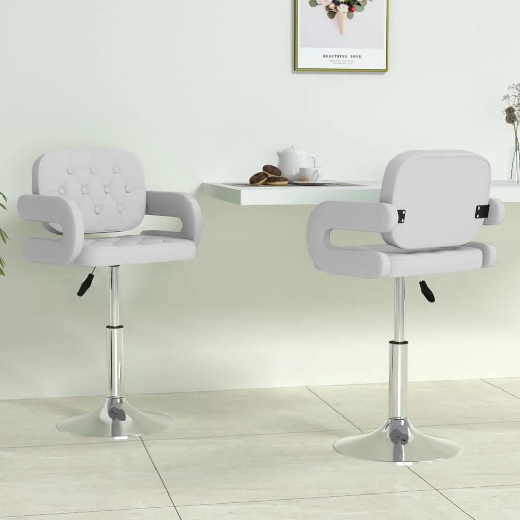 Otočné jídelní židle 2 ks bílé umělá kůže,  335557
