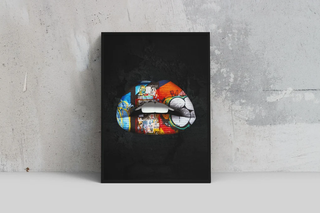 Pixada Graffiti Lips - motivační obraz Velikost: A3 - 29,7x42 cm, Volba ...