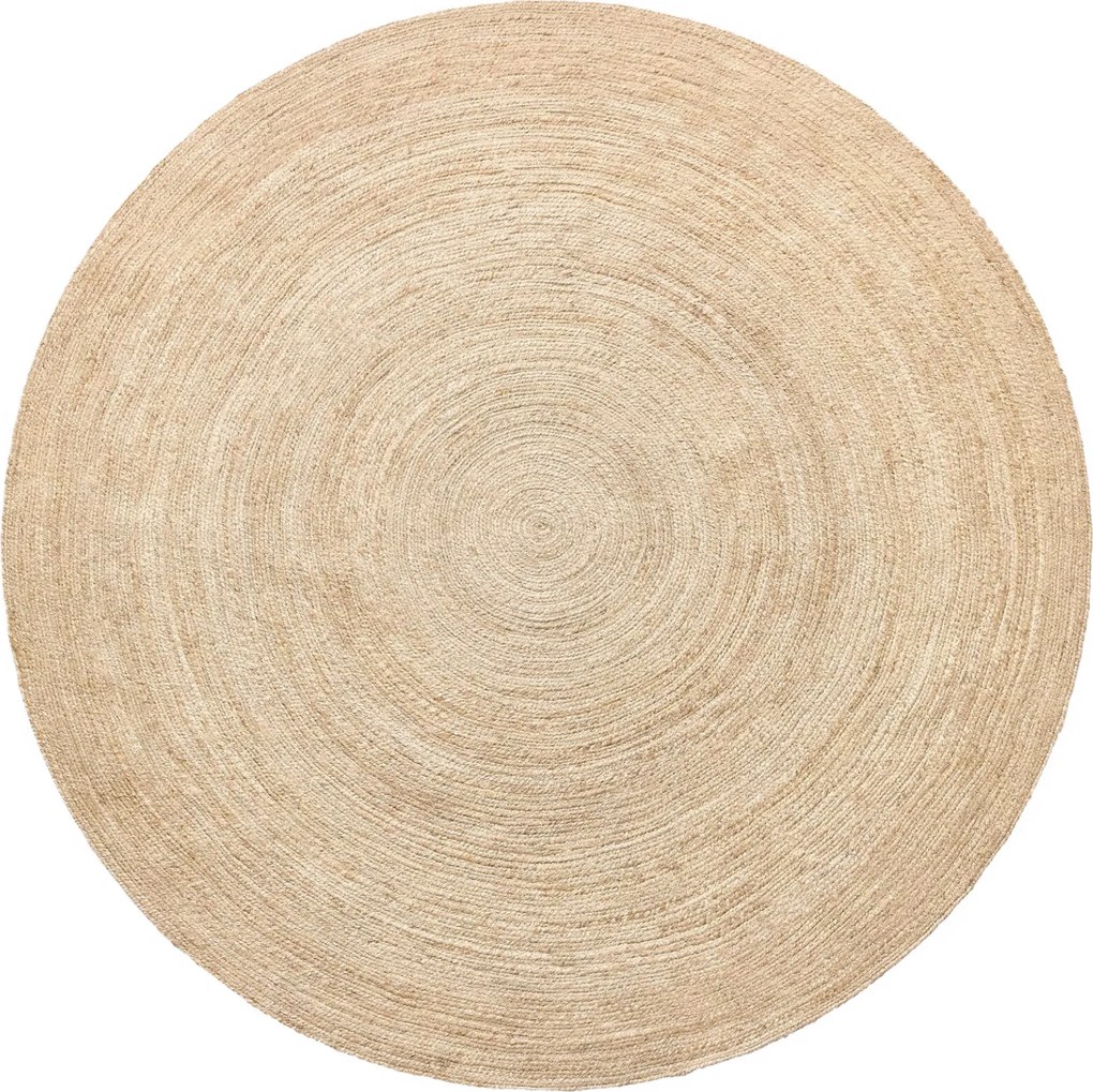 Diamond Carpets India, Ručně vázaný kusový koberec Rhea J-11 Natural kruh, 140x140 (průměr) kruh, béžová, chodba / předsíň