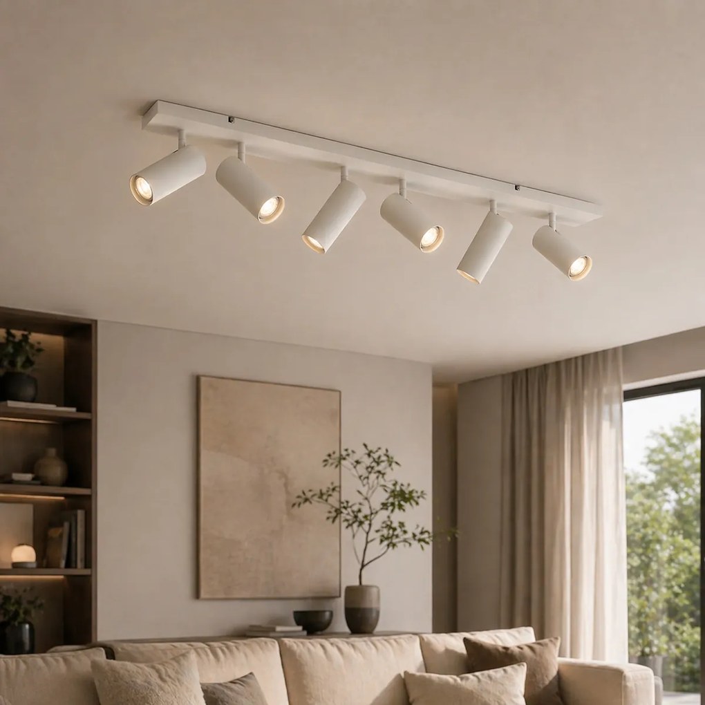 Moderní stropní svítidlo béžové 100cm 6-světel nastavitelné - Renna