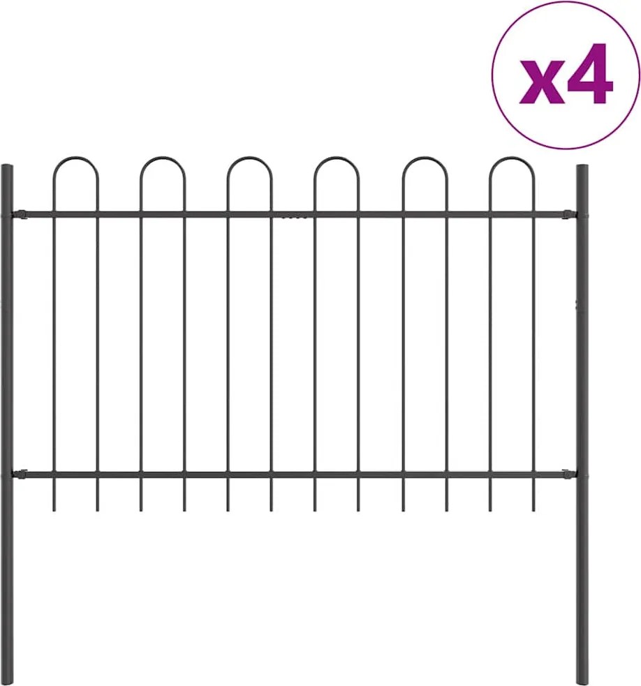 Zahradní plot BOXTEL 4 ks 6,8 x 1,2 m Práškově lakovaná ocel 3334076