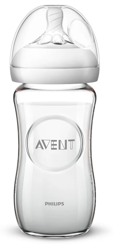 Kojenecká skleněná láhev Avent Natural 240 ml Transparentní