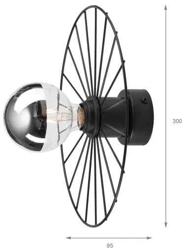 Nástěnné svítidlo MONTANA 1xE27/15W/230V pr. 30 cm černá