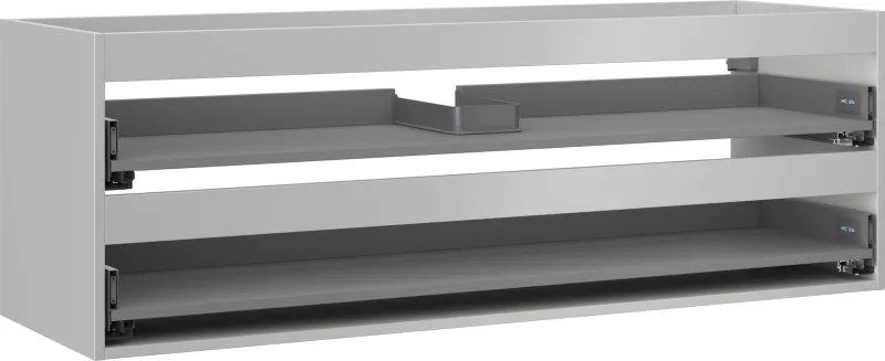 Mexen Box-A, závěsná skříňka 140 cm, 2 zásuvky, matná šedá, 91AX0-1400-470-2-62
