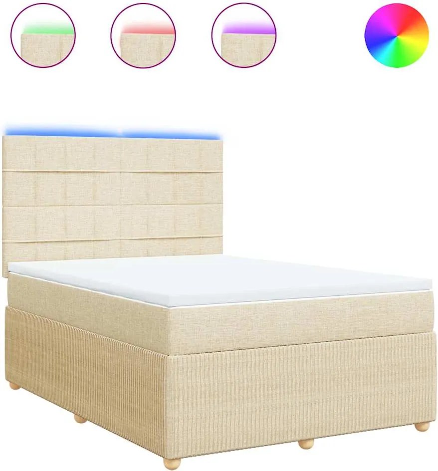 Box spring postel s matrací krémová 140x190 cm textil 3294356
