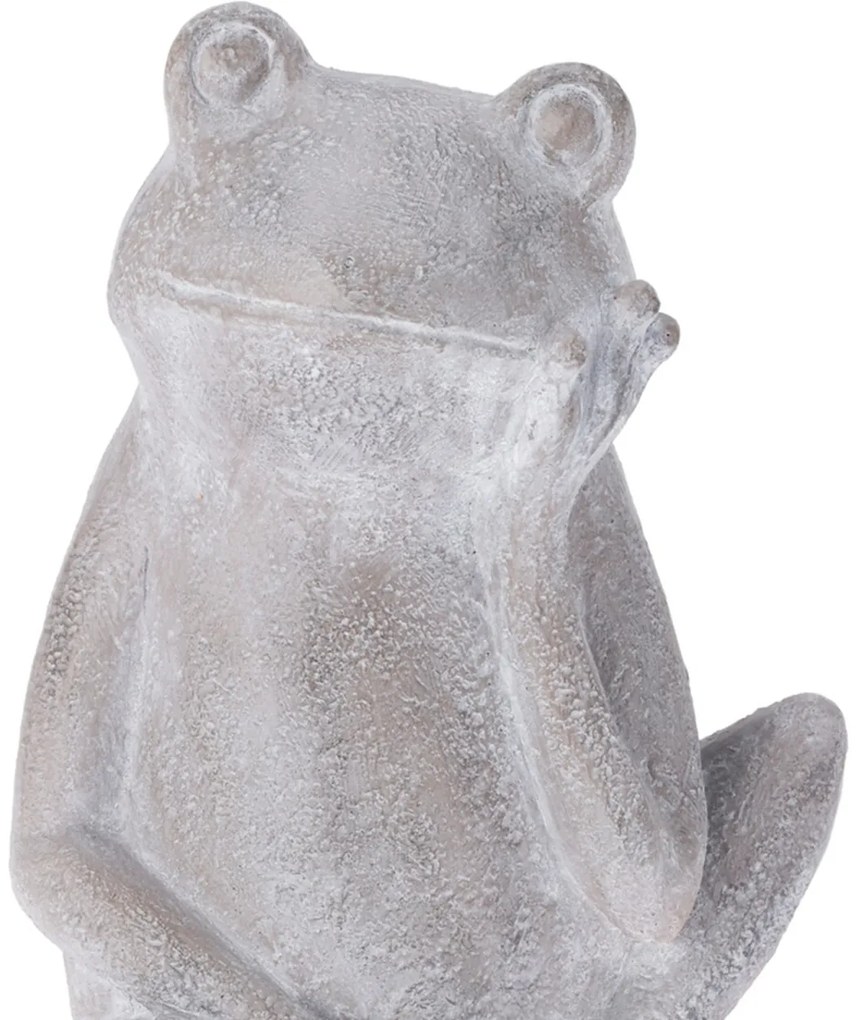 Zahradní figurka z polistone Frog1, 31 cm, šedá