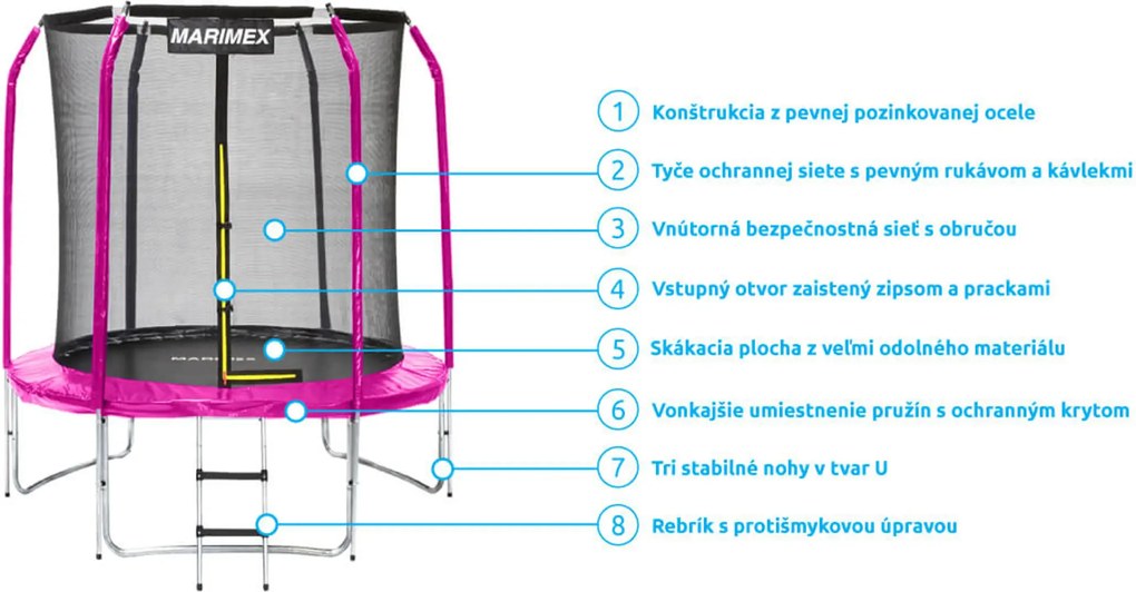 Marimex Standard 183 cm + vnitřní ochranná síť + žebřík
