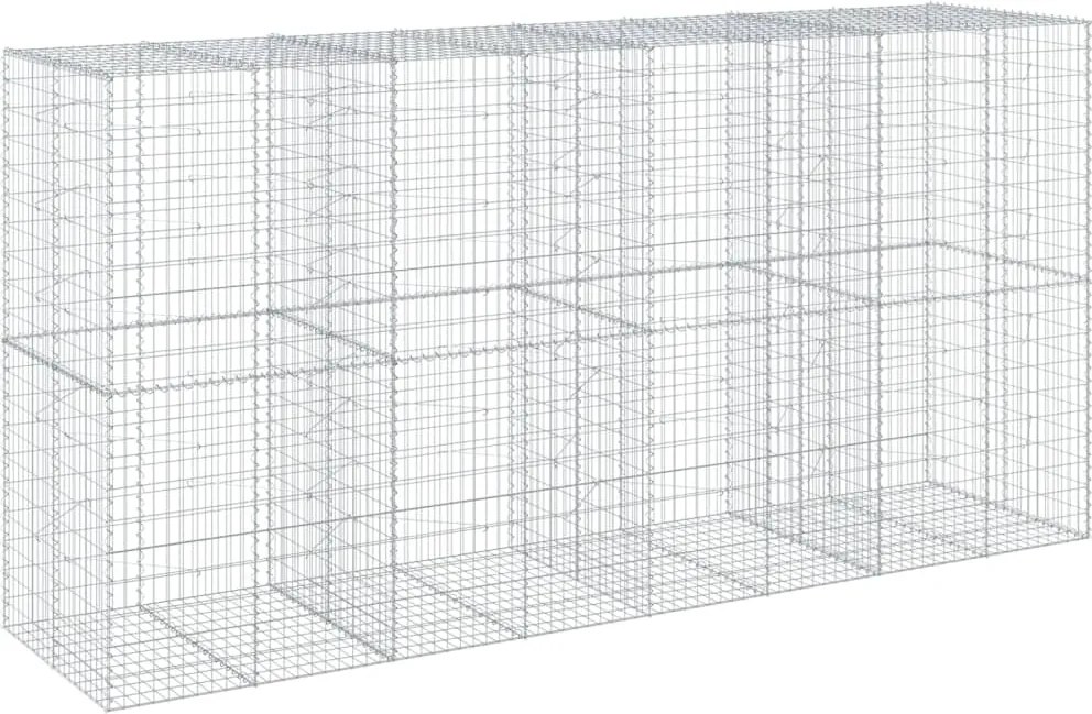 Gabionový koš s víkem 400 x 100 x 200 cm pozinkované železo 3295231