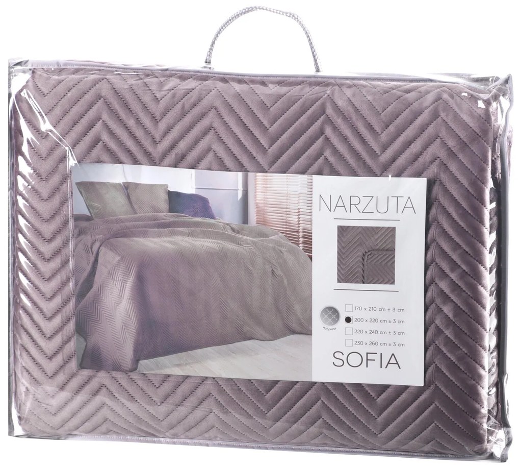 PŘEHOZ NA POSTEL SOFIE 200X220 CM PÚDROVĚŘŮŽOVÝ