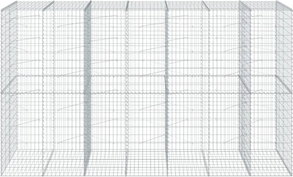 Gabionový koš s víkem 350 x 100 x 200 cm pozinkované železo 3295230