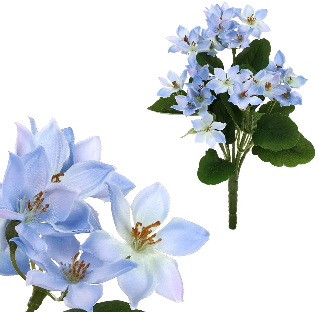Plamenka, květina umělá, barva modrá - KT7913 BLUE