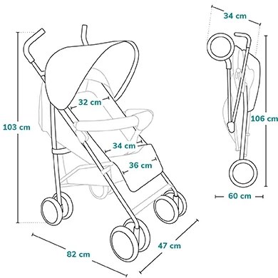 Lionelo - Golfový kočárek ELIA tmavě šedá