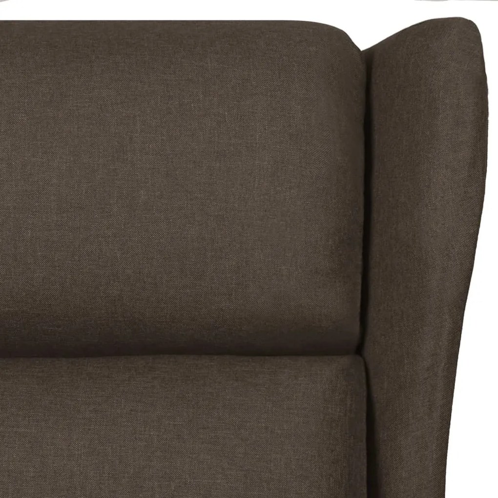 Polohovací křeslo tmavě hnědé textil 340954
