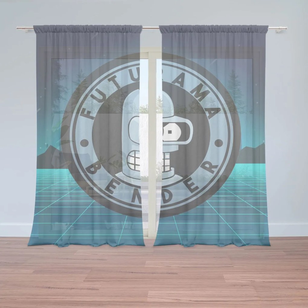 Sablio Záclony Futurama Bender Čtvrtá dimenze: 2ks 150x250cm