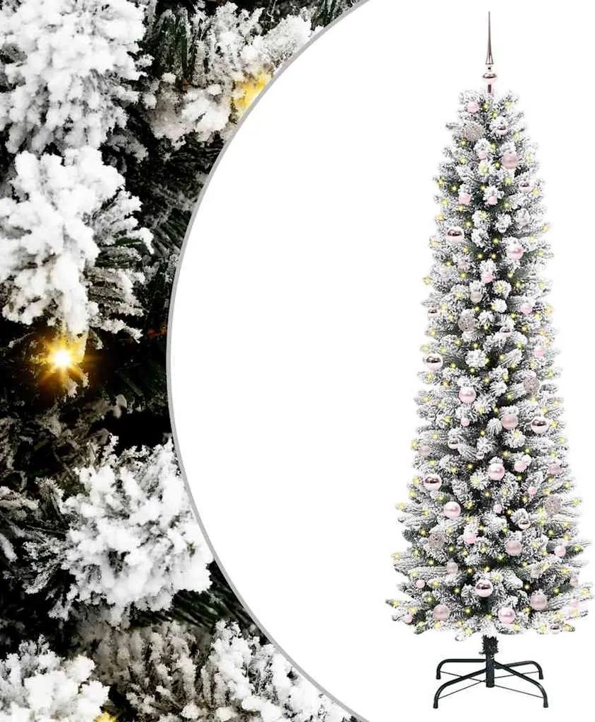 Umělý vánoční stromeček Bílá 210 cm PVC, kov a plast 3396119