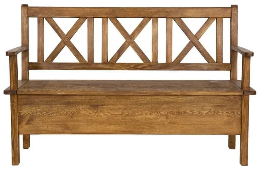 Massive home Dřevěná lavice Corona XIII s područkami - výběr moření