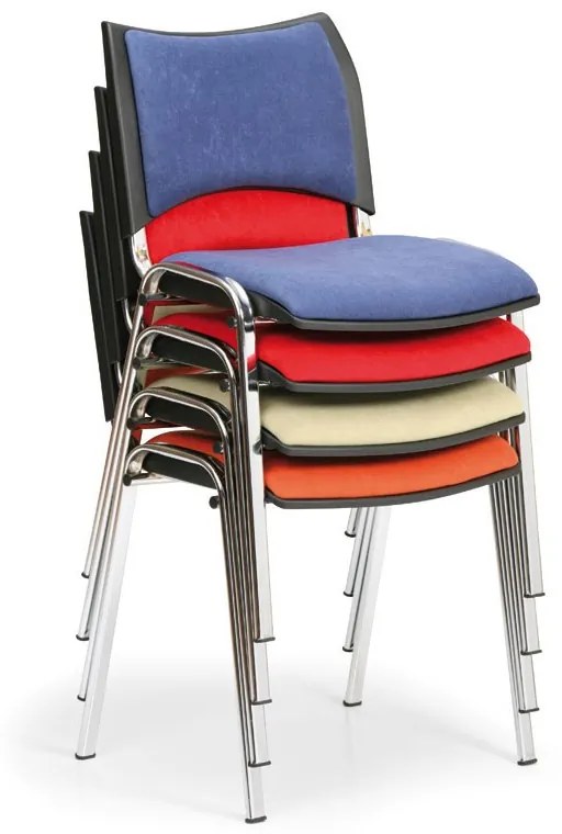 Konferenční židle SMART - chromované nohy, oranžová