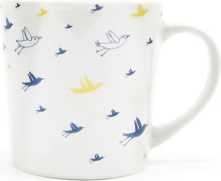 Porcelánový hrnek Poslové dobrých zpráv, 500 ml – s autorskou ilustrací ptáčků, český porcelán
