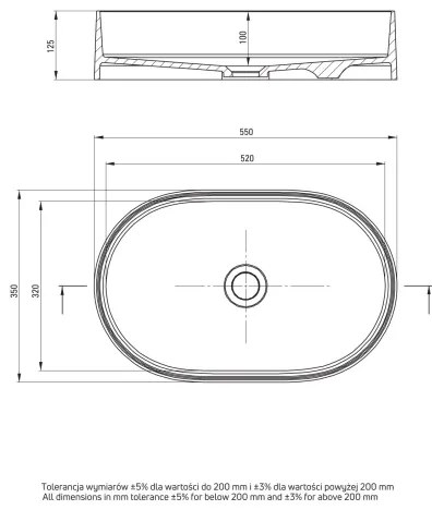 Deante CQS_5U6S - Umyvadlo na desku SILIA 35x55 cm granit/béžová