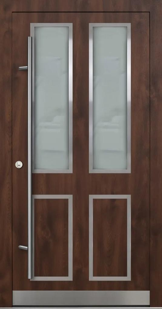 FM Turen - Feldmann & Mayer Vchodové dveře s ocelovým opláštěním FM Turen model DS09 Orientace dveří: Levé, otevírání dovnitř, Dekor: Ořech, Standardní rozměr dveří včetně rámu: 98 cm x 208 cm - vnější rozměr rámu