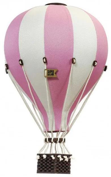 Dekorační horkovzdušný balón &#8211; růžová/krémová - S-28cm x 16cm
