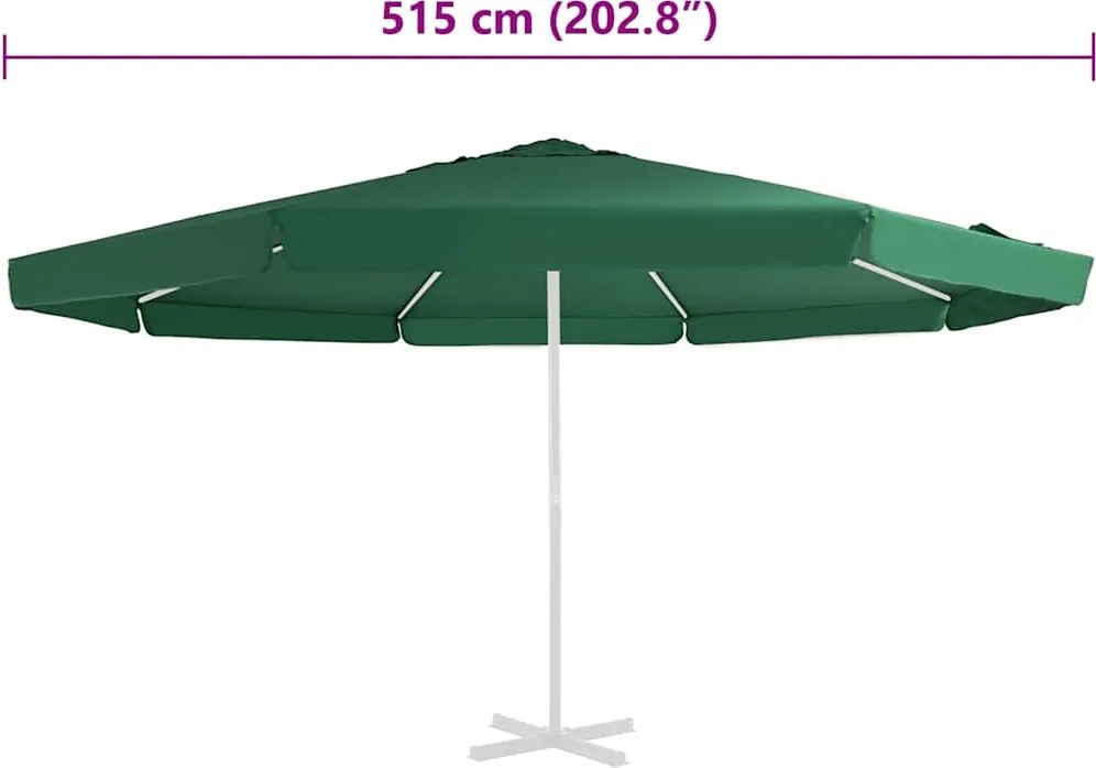 Náhradní potah na zahradní slunečník zelený 515 cm 312539