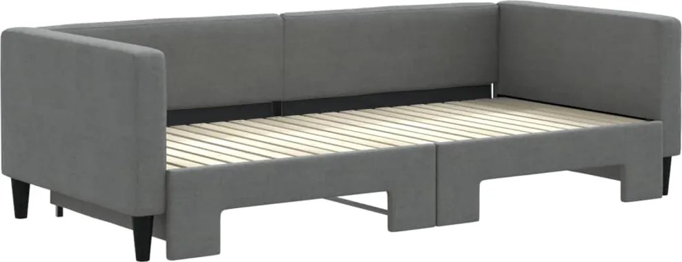 Válenda s přistýlkou tmavě šedá 90 x 200 cm textil 3196579