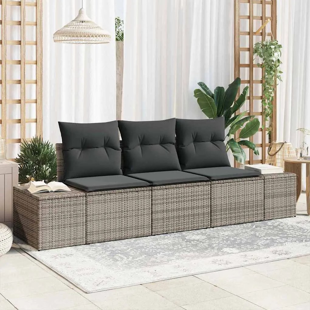 Set pohovek 3 ks Šedá polyratan 3346919