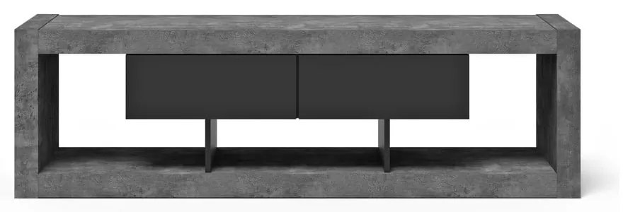 Šedo-černý TV stolek v dekoru betonu 175x52 cm Nara – TemaHome